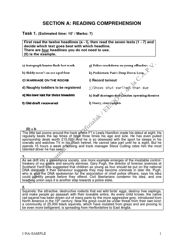 B2 Reading Comprehension Practice | PDF | French Language | English ...