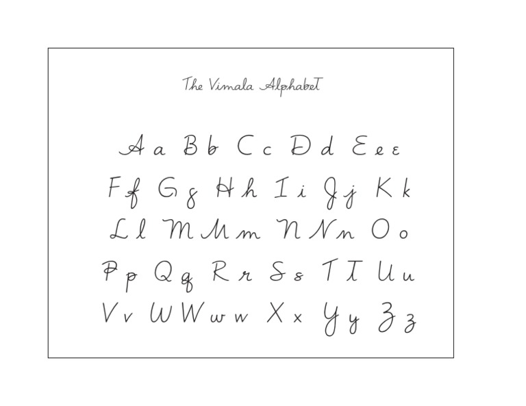 Vimala Alphabet List | PDF