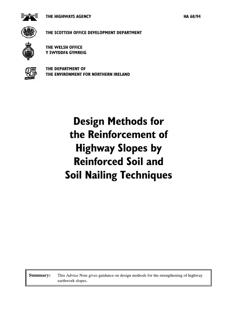 Design Methods For The Reinforcement of Highway Slopes by Reinforced ...