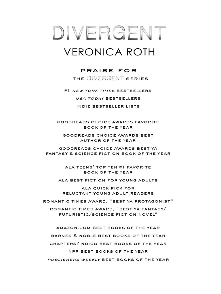Divergent by Veronica Roth - Extract