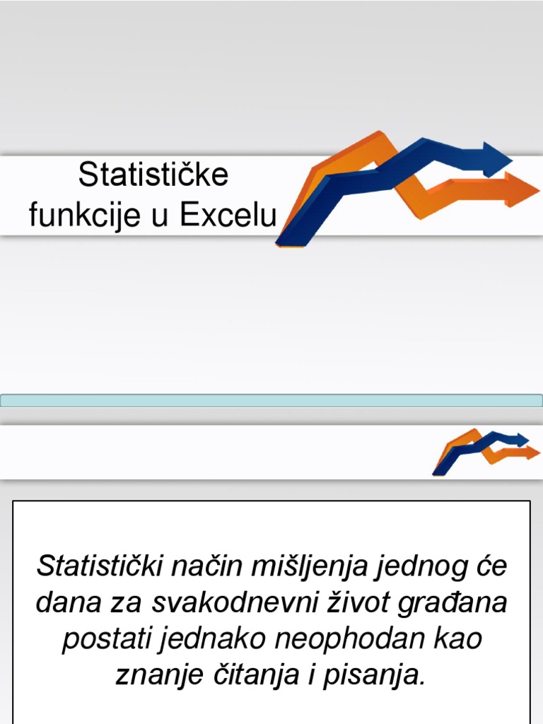 Primjena Statistike U Excelu | PDF