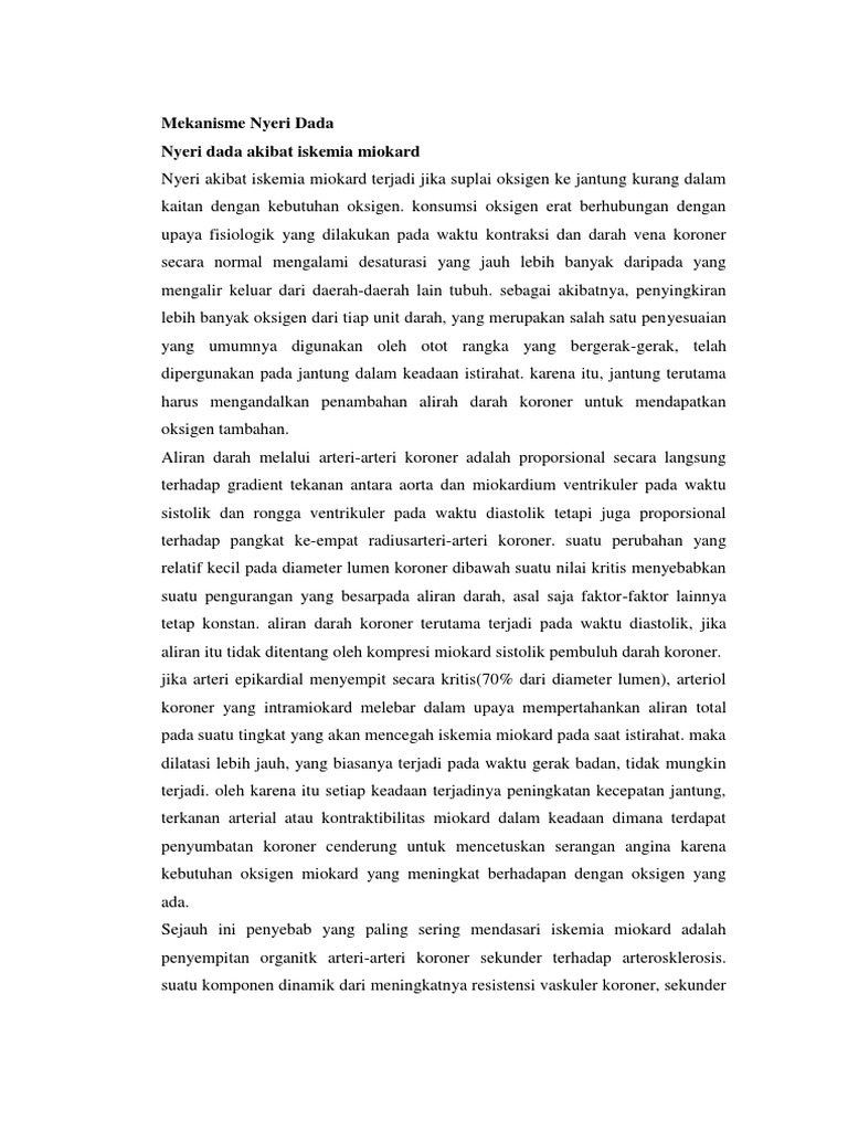 Mekanisme Nyeri Dada | PDF