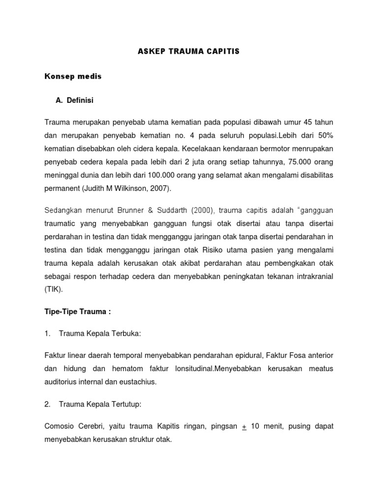 Askep Trauma Capitis | PDF
