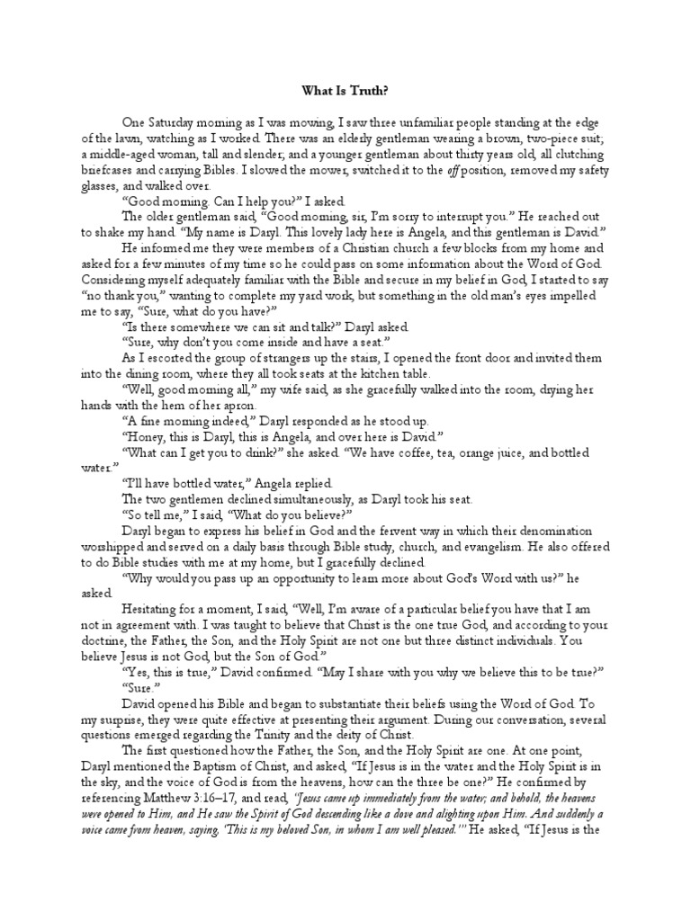 What Is Truth | PDF | Image Of God | Trinity