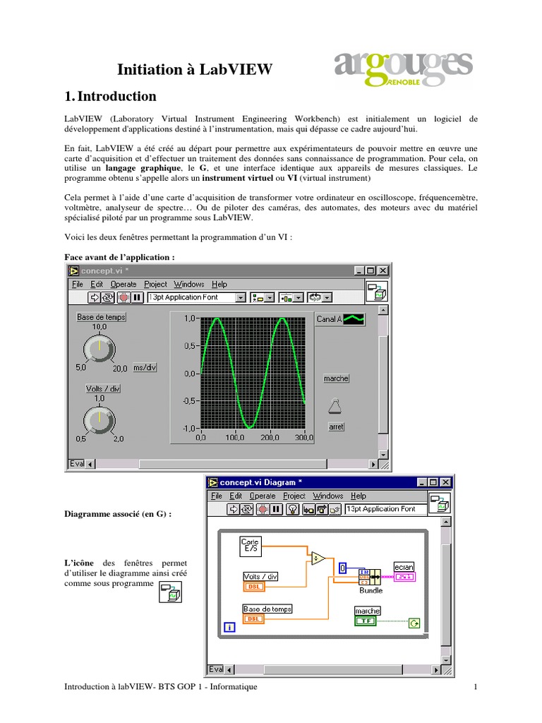 Initiation A LabVIEW GOP | PDF | Ingénierie informatique | Informatique