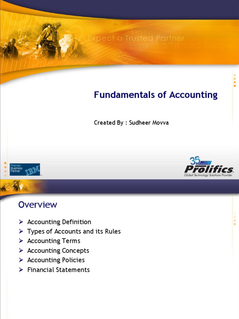 Fundamentals of Accounting | PDF | Debits And Credits | Financial Statement
