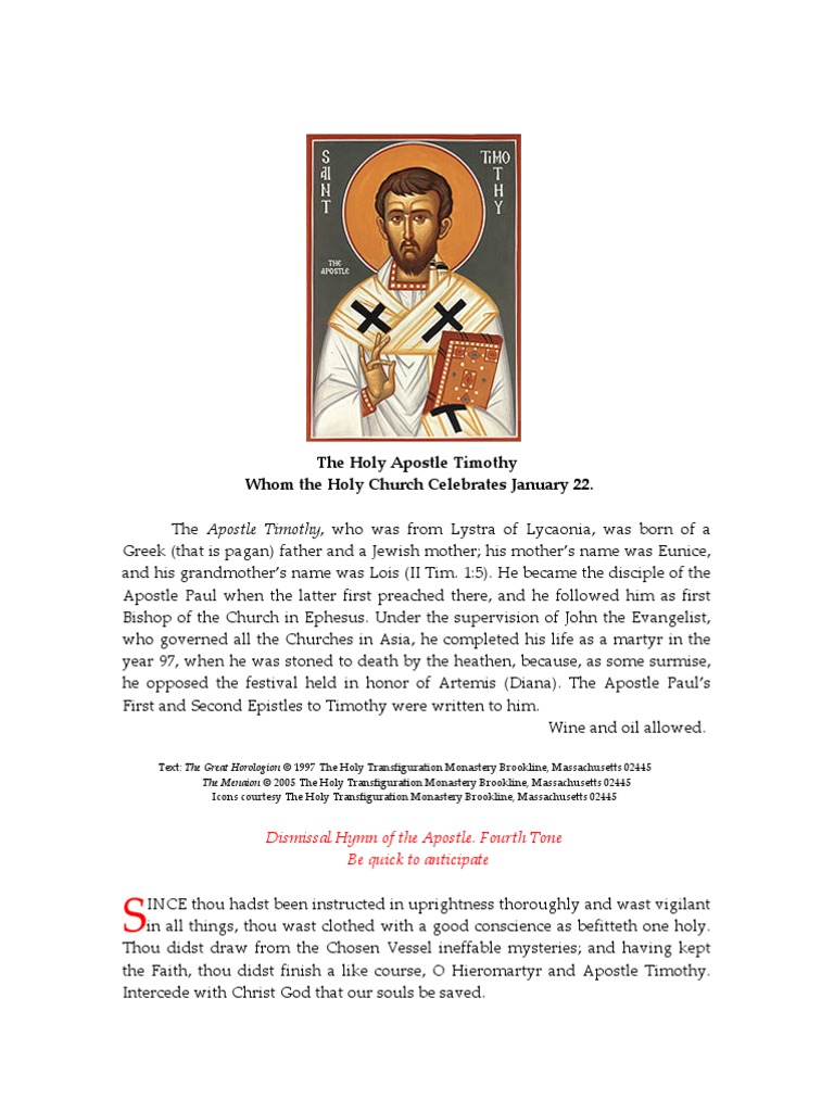 Apostle Timothy Pdf Saint Timothy Christian Behaviour And Experience
