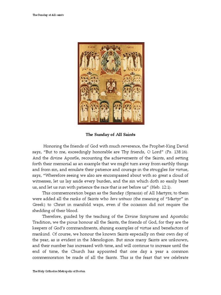 15 Sun Day of All Saints | PDF | Saint | Glory (Religion)