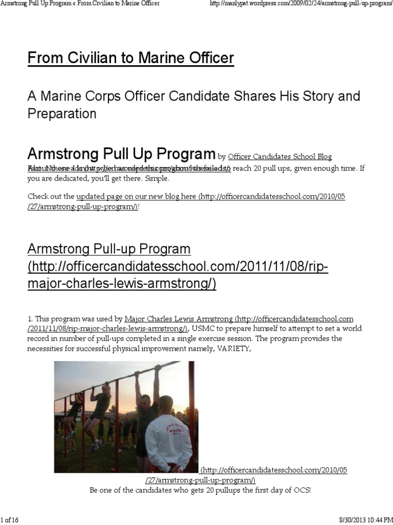 Armstrong Pullup Program | Self Care | Recreation