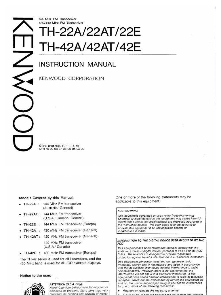 TH 22AT Manual | PDF