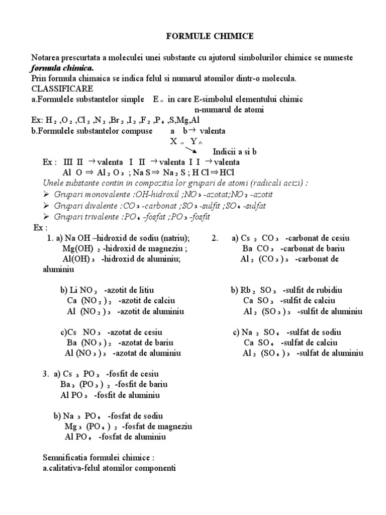 Formule Chimice | PDF