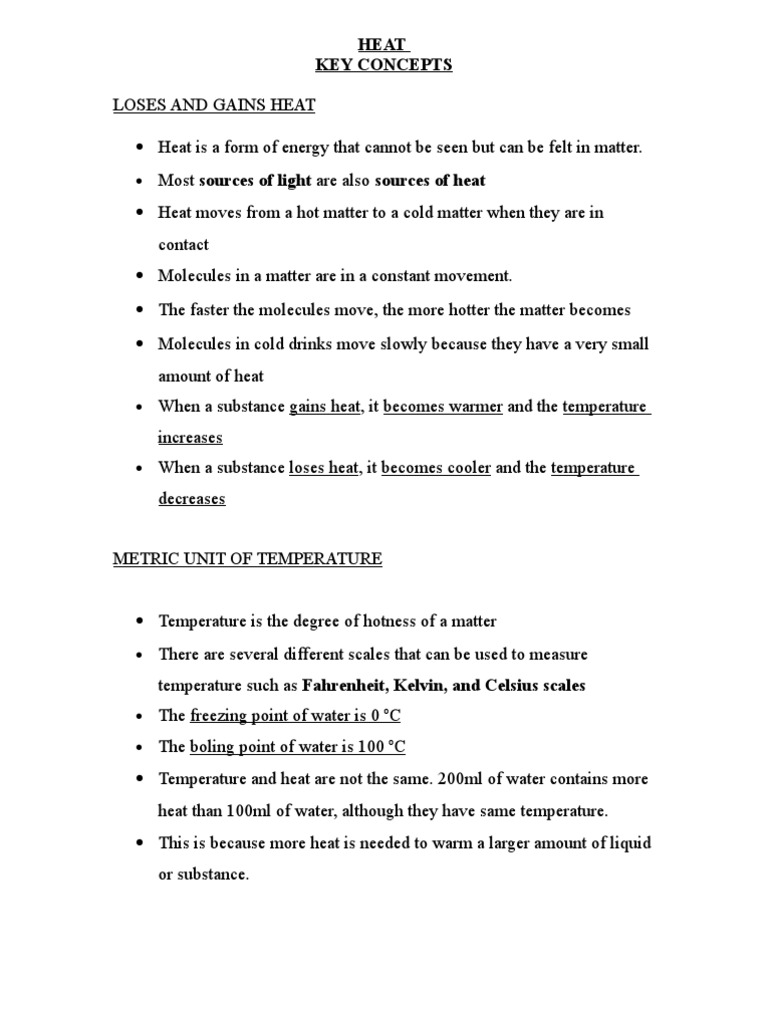 Understanding Heat and Temperature Concepts | PDF | Philosophy | Lifestyle