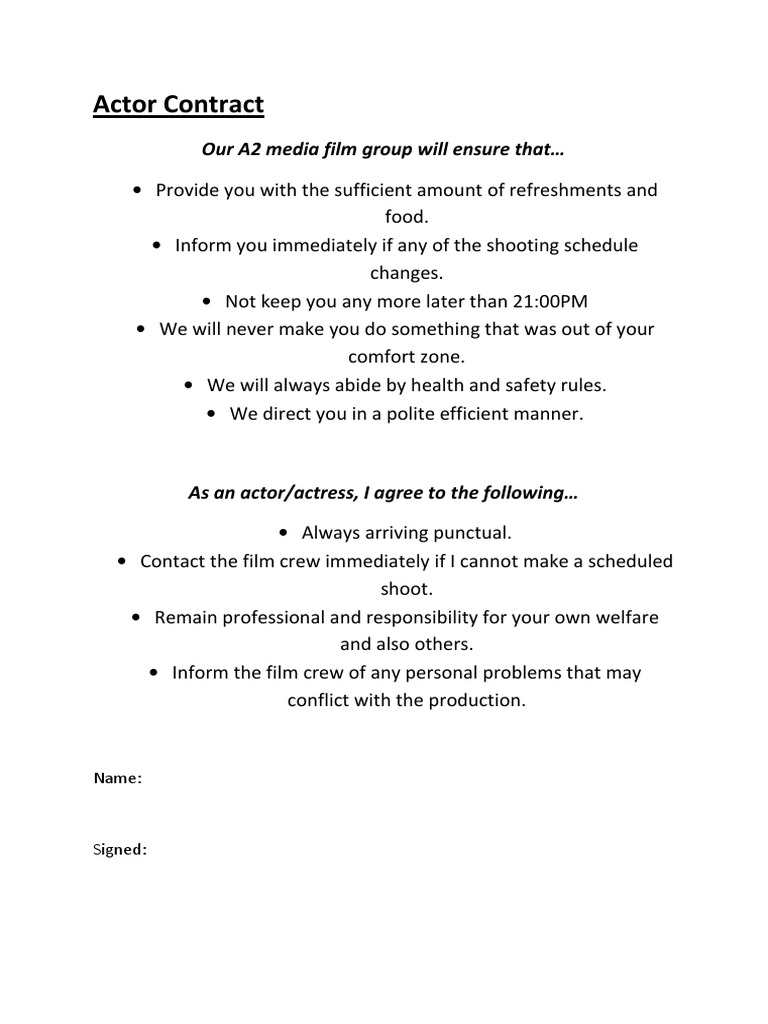 Actor Contract | PDF