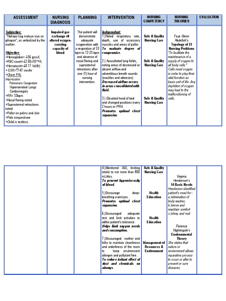 Case NCP | PDF | Nursing | Respiratory System