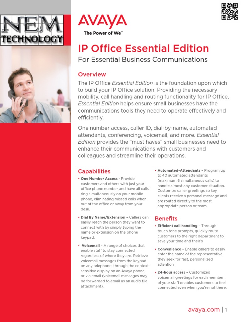 IP Office Essential Edition Fact Sheet - Avaya | PDF | Voicemail ...