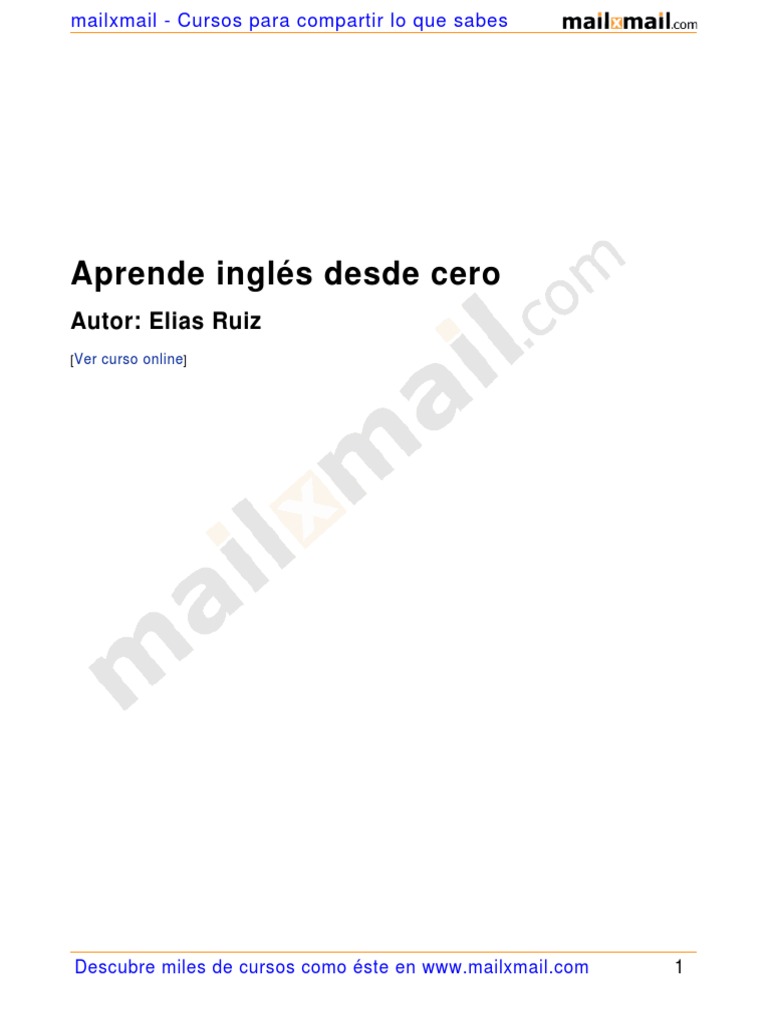 Aprende Ingles Desde Cero | PDF