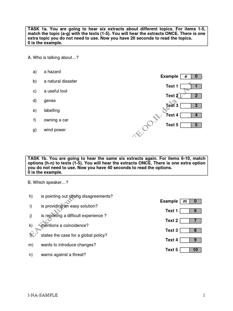 B2 Listening Comprehension Exercises | PDF