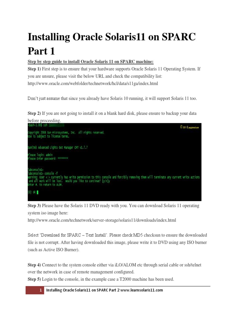 How To Install Oracle Solaris 11 On Sun Machine | PDF | Superuser ...