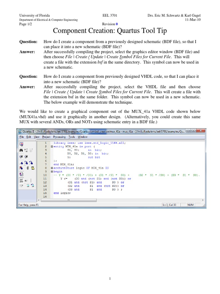 Altera Component Creation | PDF | Vhdl | Directory (Computing)