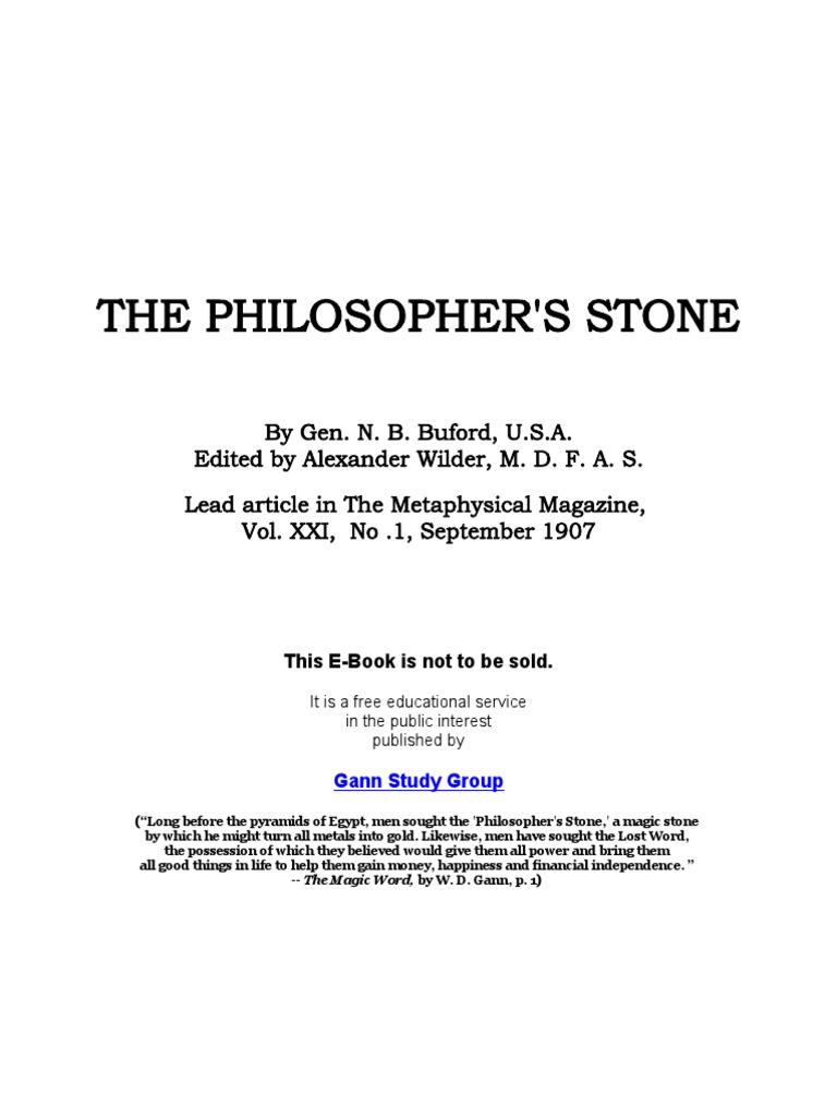 The Philosophers Stone | PDF | Alchemy | Hermeticism