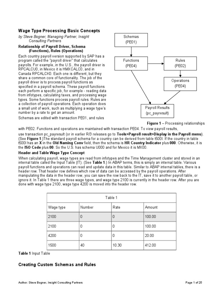 Payroll Schema and Wage Type Overview | PDF | Payroll | Variable ...
