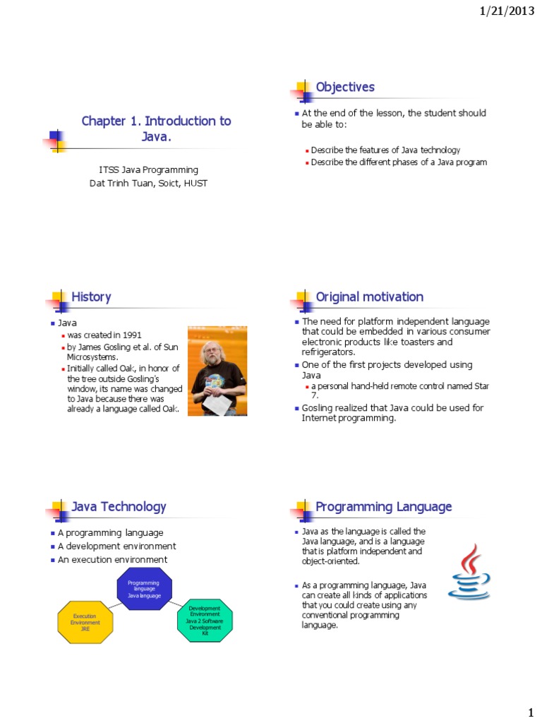 Objectives: Programming Language Java Language | PDF | Java Virtual Machine | Java (Programming ...