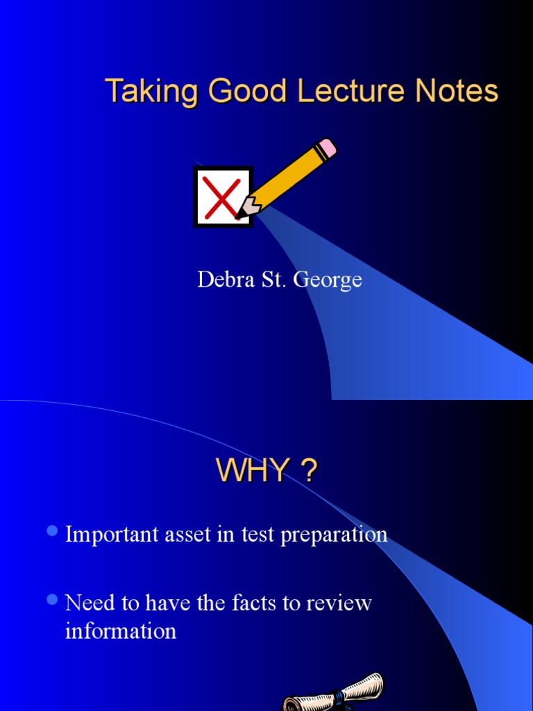 Taking Good Lecture Notes | PDF