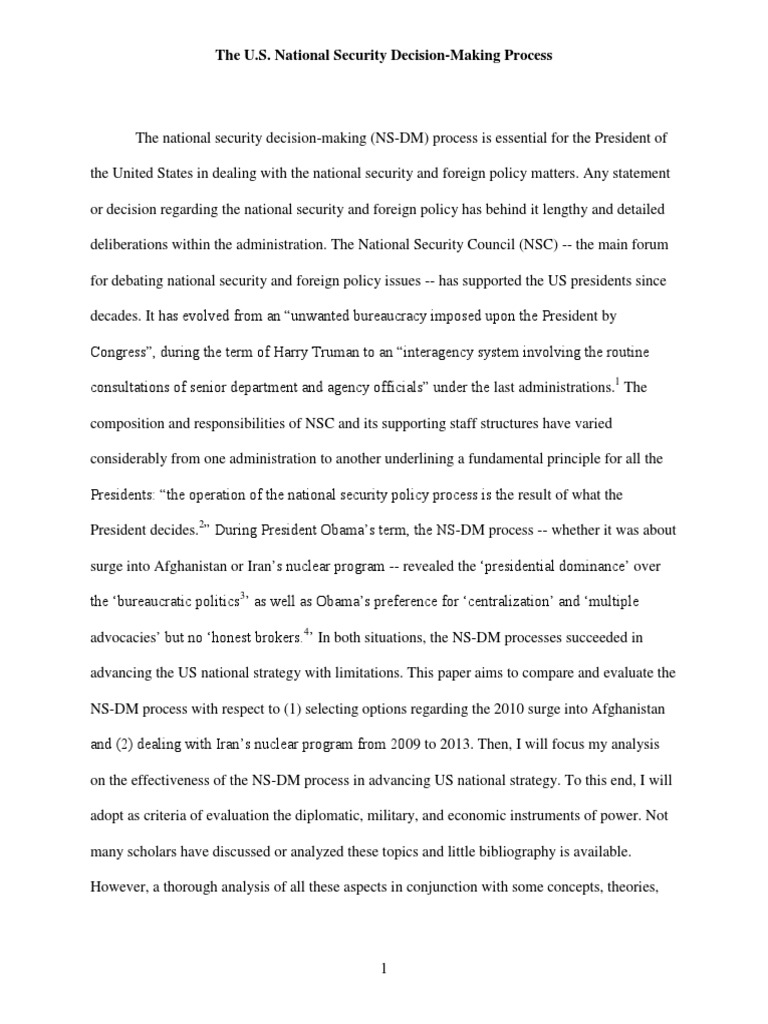 US National Security Decision-Making Process | PDF | National Security ...