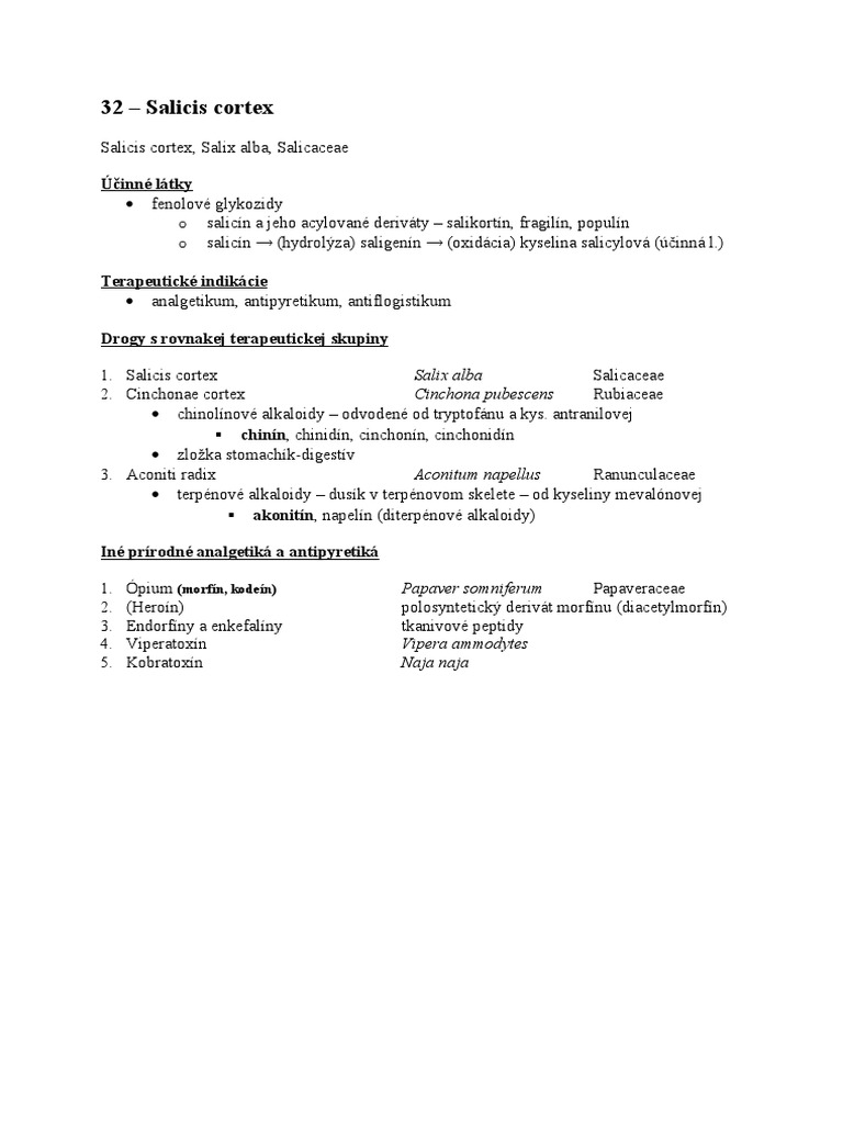 32 Salicis Cortex | PDF