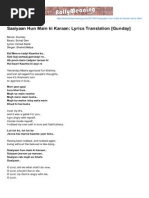 Bulleya Lyrics Meaning in English | PDF | Bollywood | Popular Music
