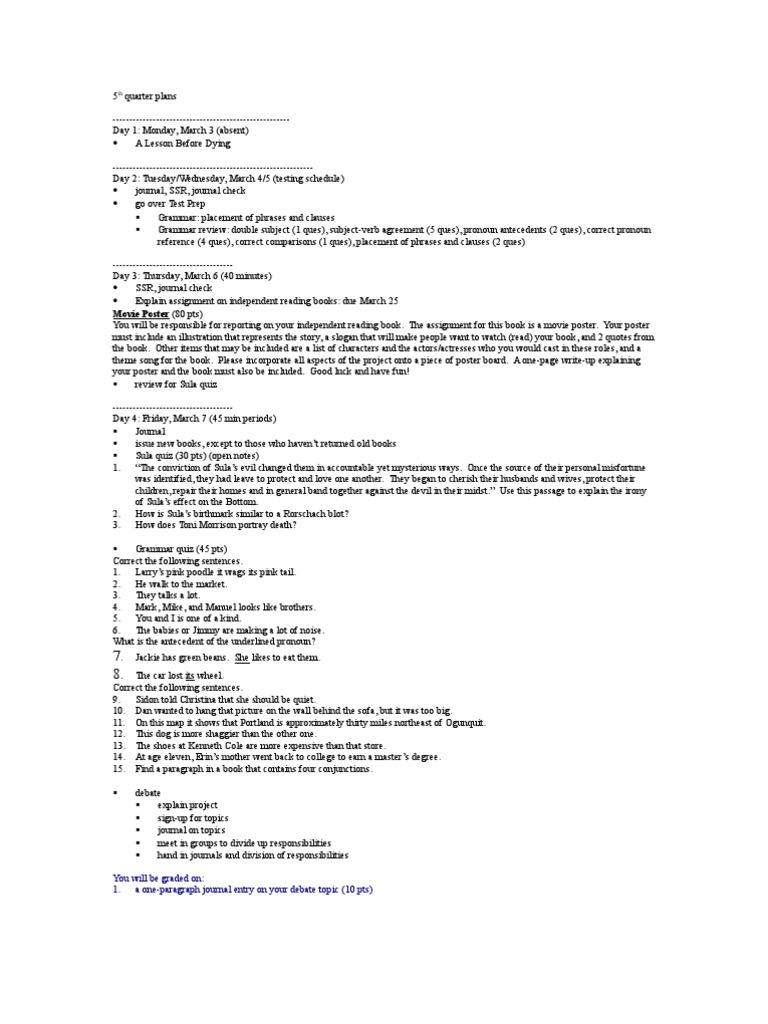 Hunger of Memory Lesson Plans | PDF | Question | Pronoun