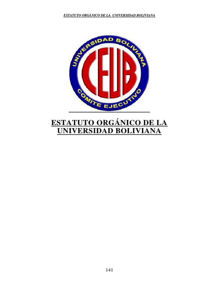 ESTATUTO CEUB | Universidad pública | Universidad