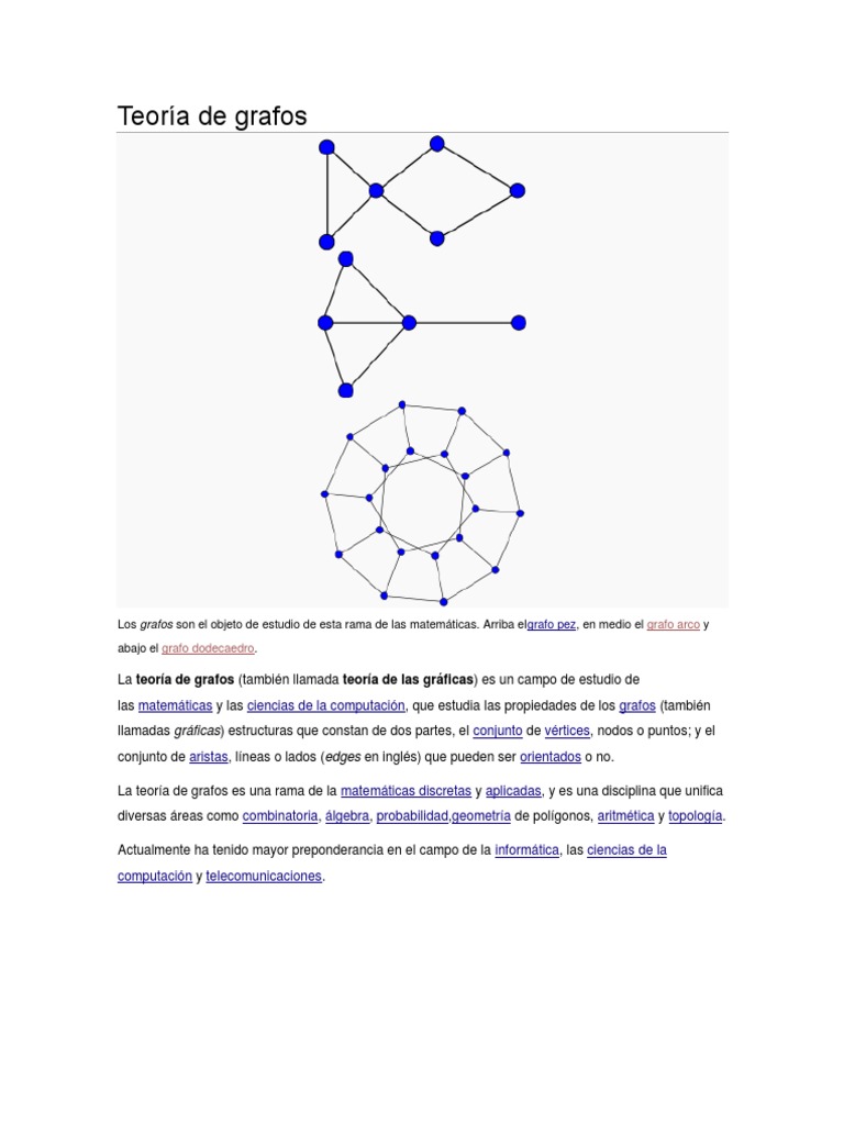 Ensayo Teoría de Grafos | PDF | Teoría de grafos | Vértice (teoría de grafos)
