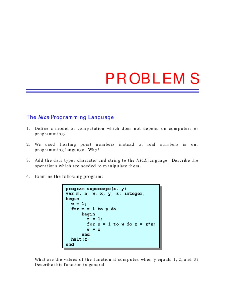 PROBLEMS OF COMPUTABILITY AND PROGRAMMING LANGUAGES | PDF | Subroutine | Integer