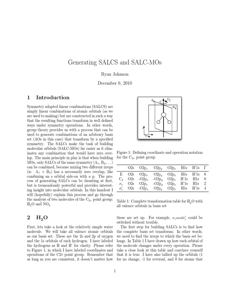 SALCs | Molecular Orbital | Molecules