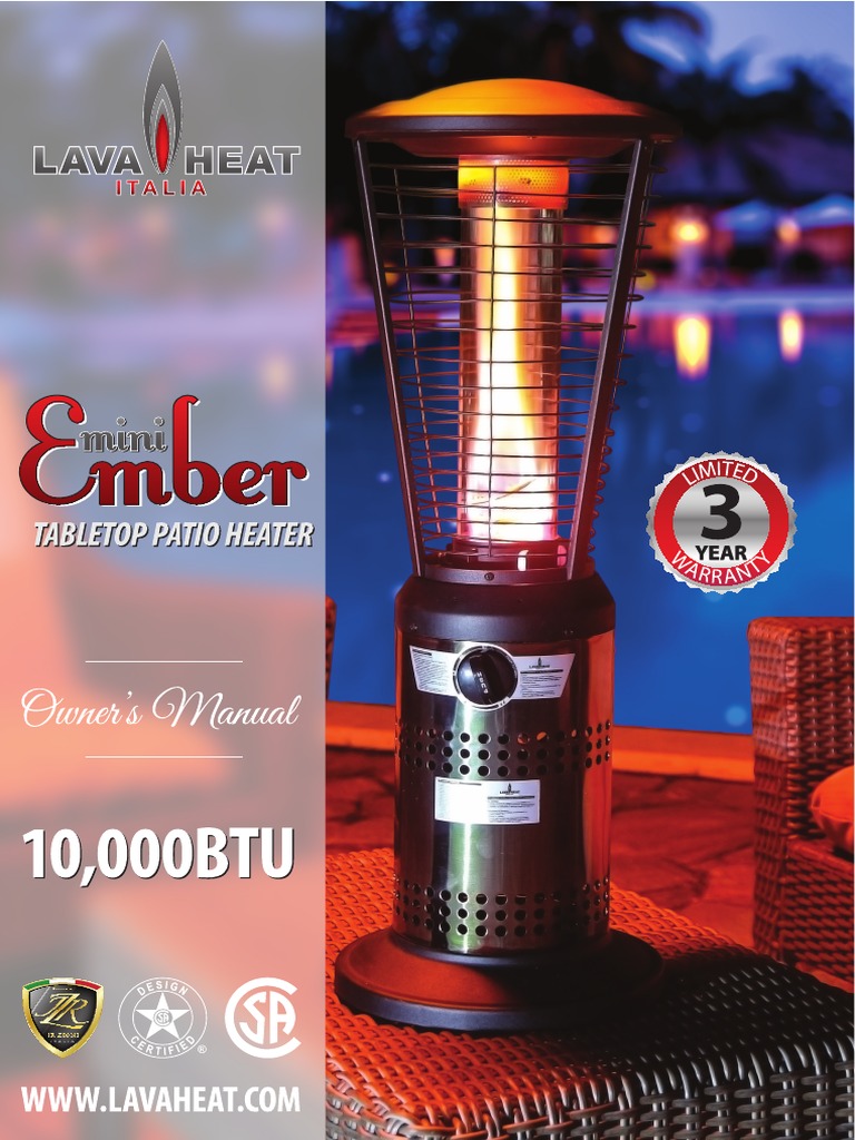Lava Heat Italia - Ember Mini Patio Heater - Owners Manual | PDF | Hvac ...