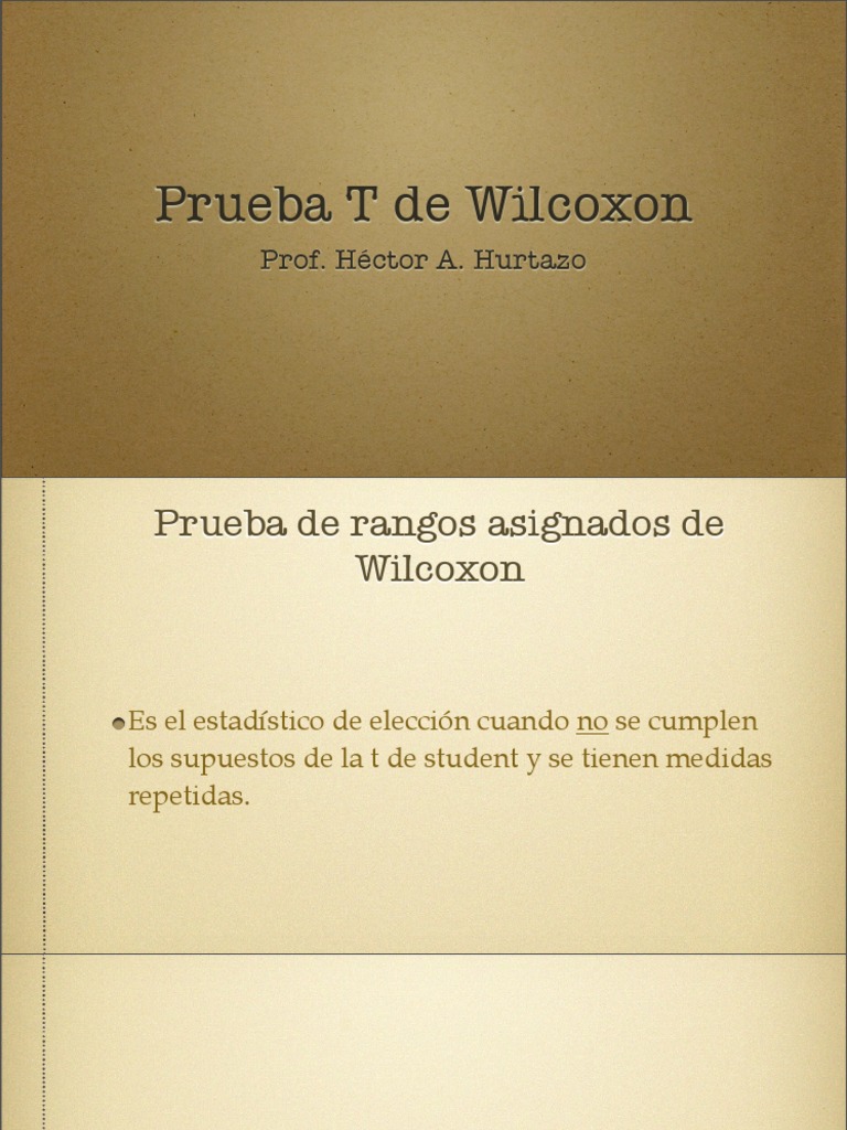 Prueba Wilcoxon: Procedimiento y Ejemplo | PDF | Estadísticas