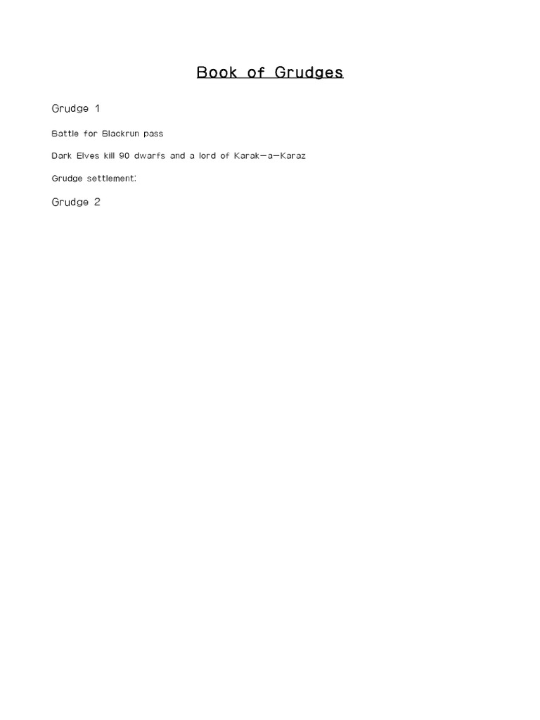 Book of Grudges | PDF