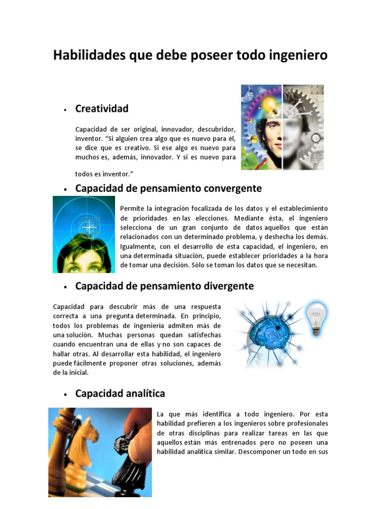 Habilidades de Un Ingeniero | PDF | Creatividad | Ingeniería