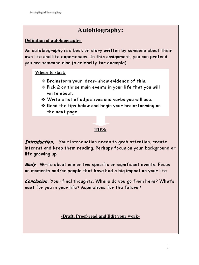 Definition of Autobiography | PDF