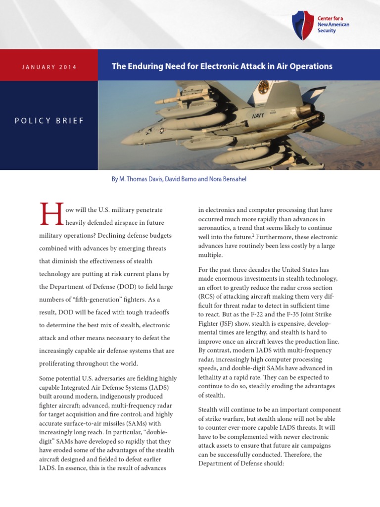 The Enduring Need For Electronic Attack in Air Operations: Policy Brief ...