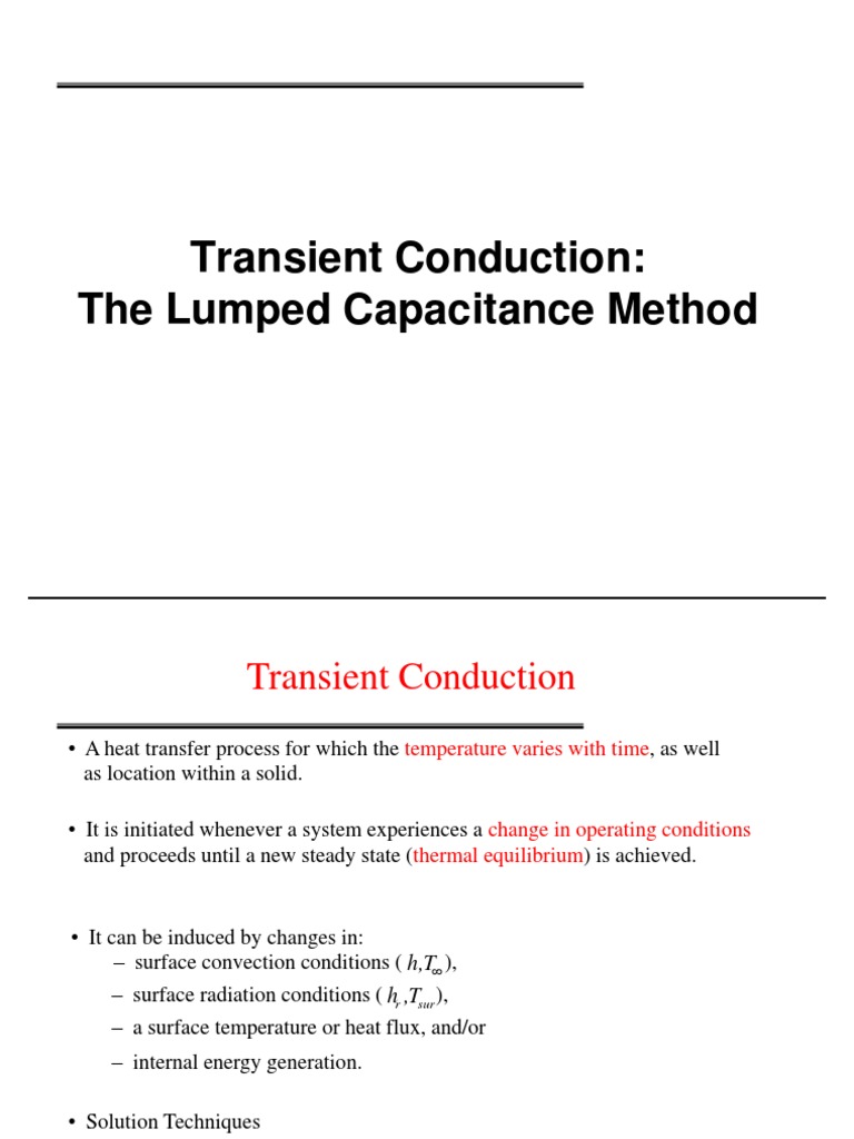 Transient Conduction and Lumped Capacitance Method | PDF | Thermal Conduction | Heat Transfer