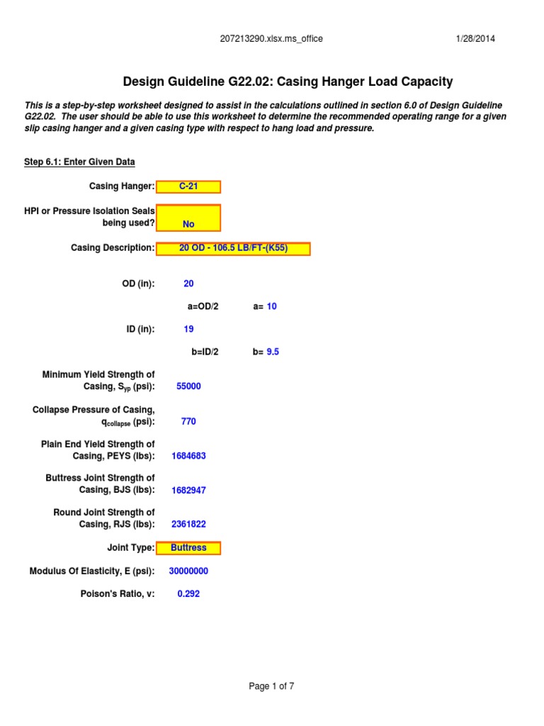 Casing Hanger Load Capacity Guide | PDF | Strength Of Materials | Pressure