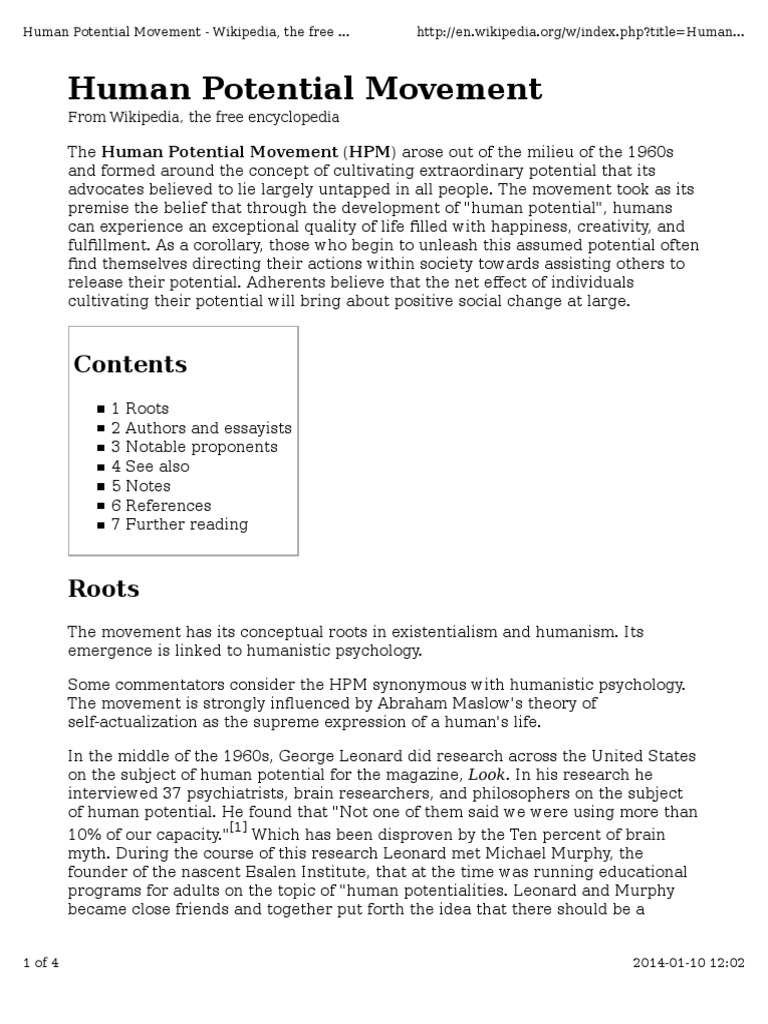 Human Potential Movement | Positive Psychology | Behavioural Sciences