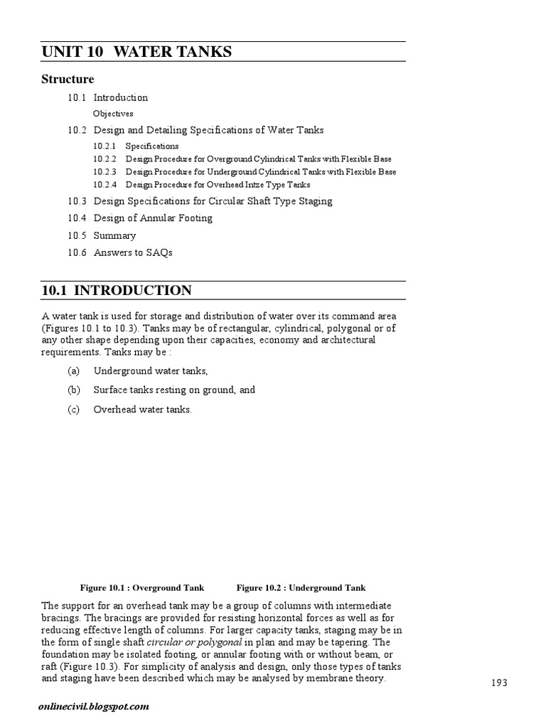 Water Tank Design | PDF | Strength Of Materials | Concrete