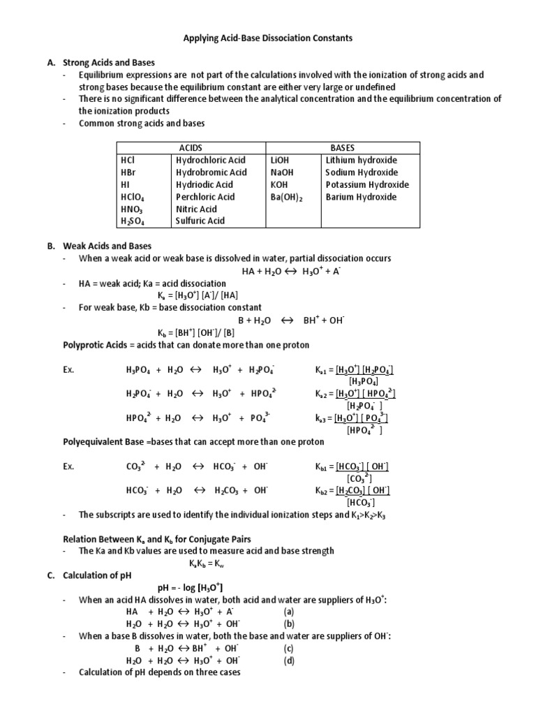 Acid Base Equilibria | PDF | Acid | Buffer Solution