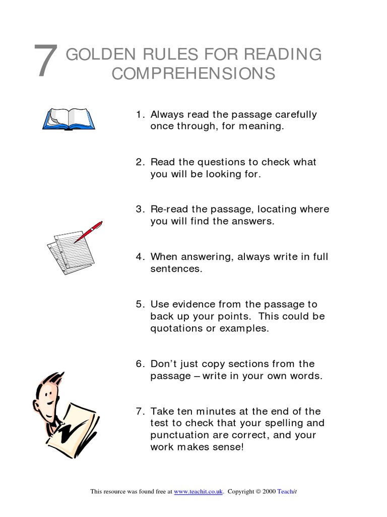 7 Golden of Reading Comprehension | PDF