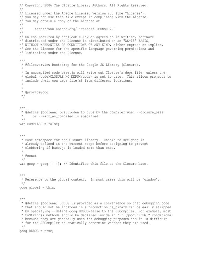 Google Closure Base LIbrary | PDF | Constructor (Object Oriented ...