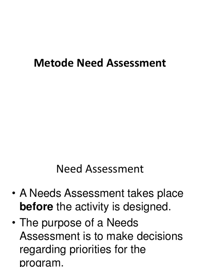 Metode Need Assesment | PDF | Needs Assessment | Accountability