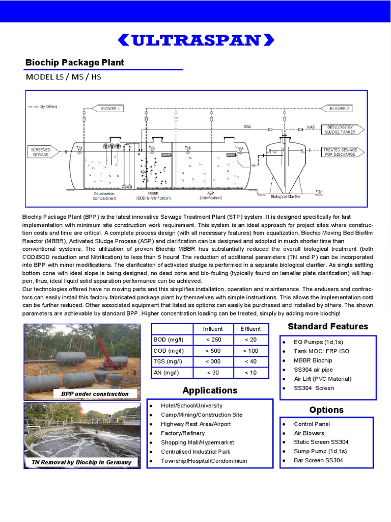 STP Biochip Package Plant | PDF | Sewage Treatment | Environmental ...